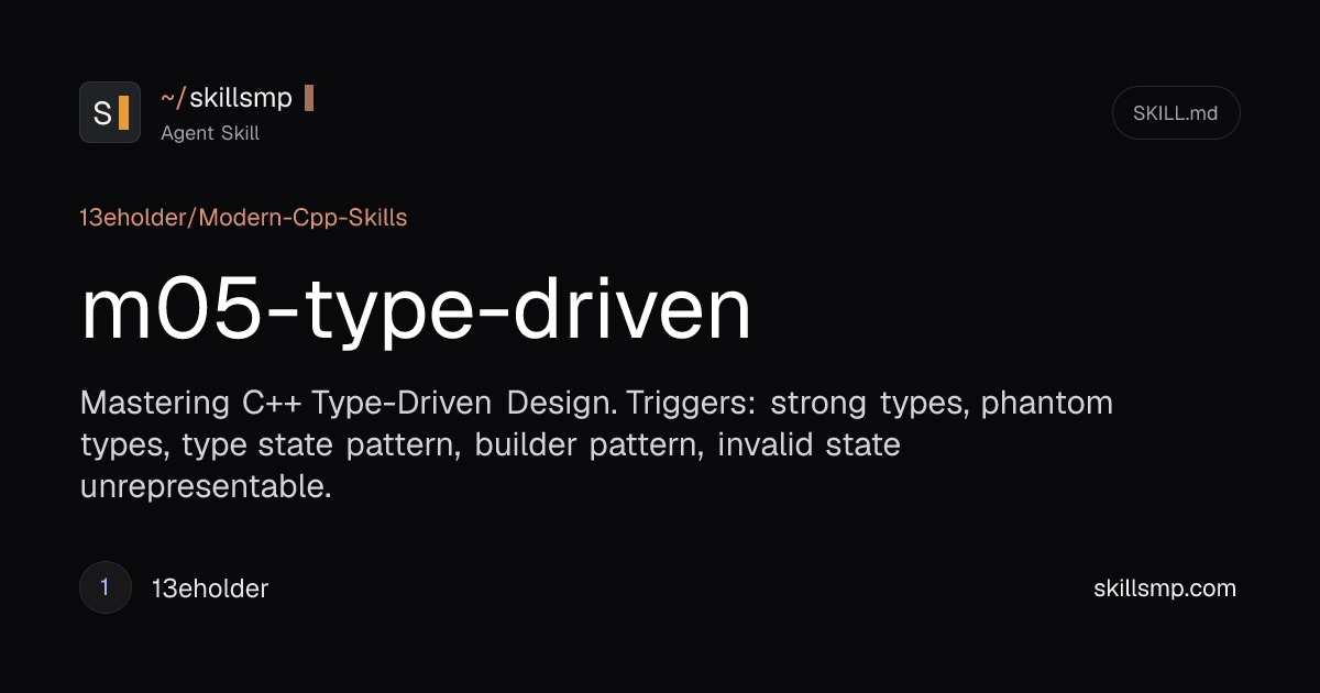 m05-type-driven Agent Skill | SkillsMP
