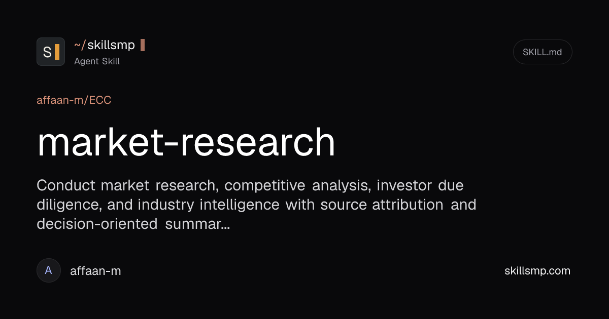 market-research Agent Skill | SkillsMP
