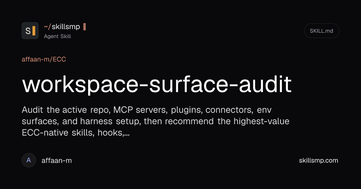 workspace-surface-audit Agent Skill | SkillsMP