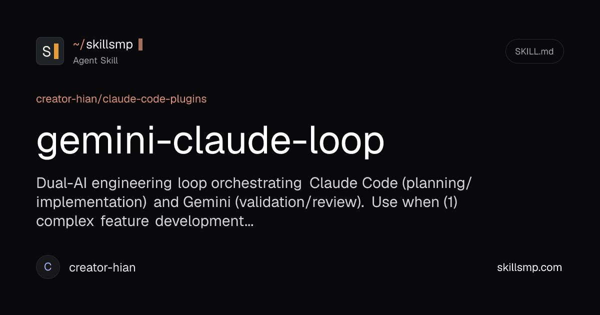 gemini-claude-loop Agent Skill | SkillsMP