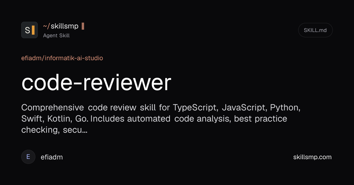 code-reviewer | Agent Skill | SkillsMP