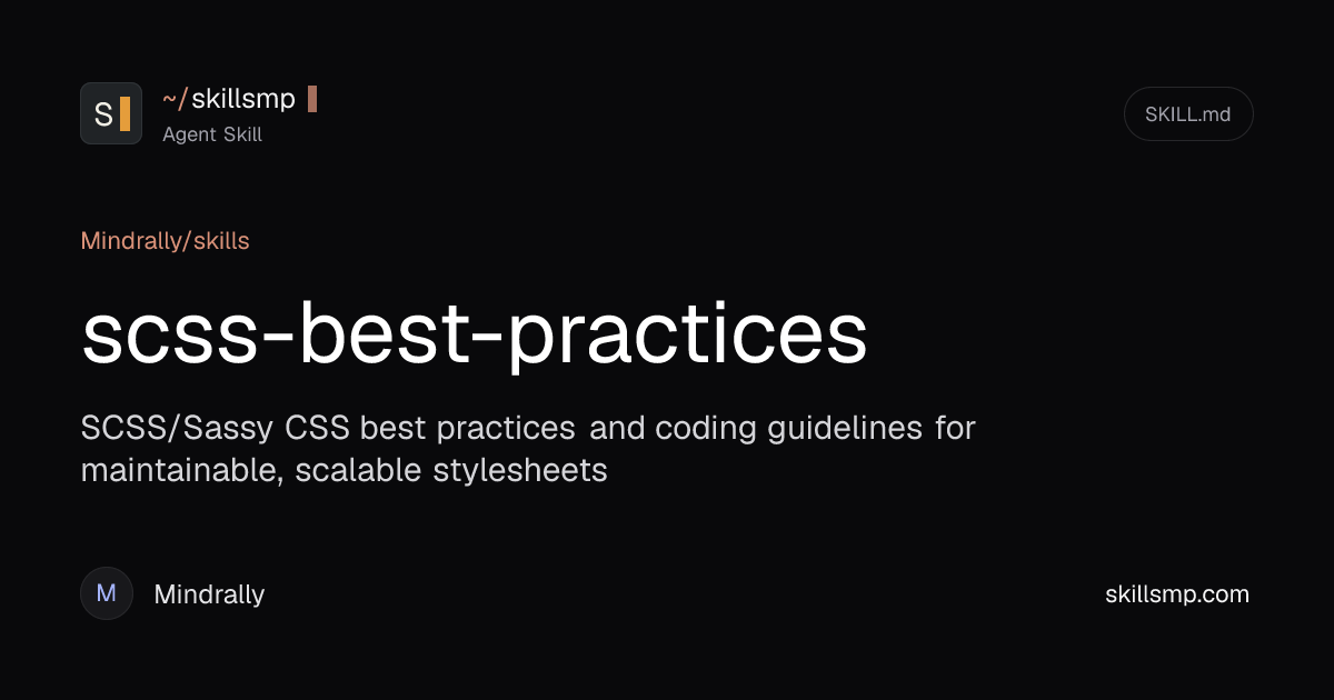 scss-best-practices | Agent Skill | SkillsMP