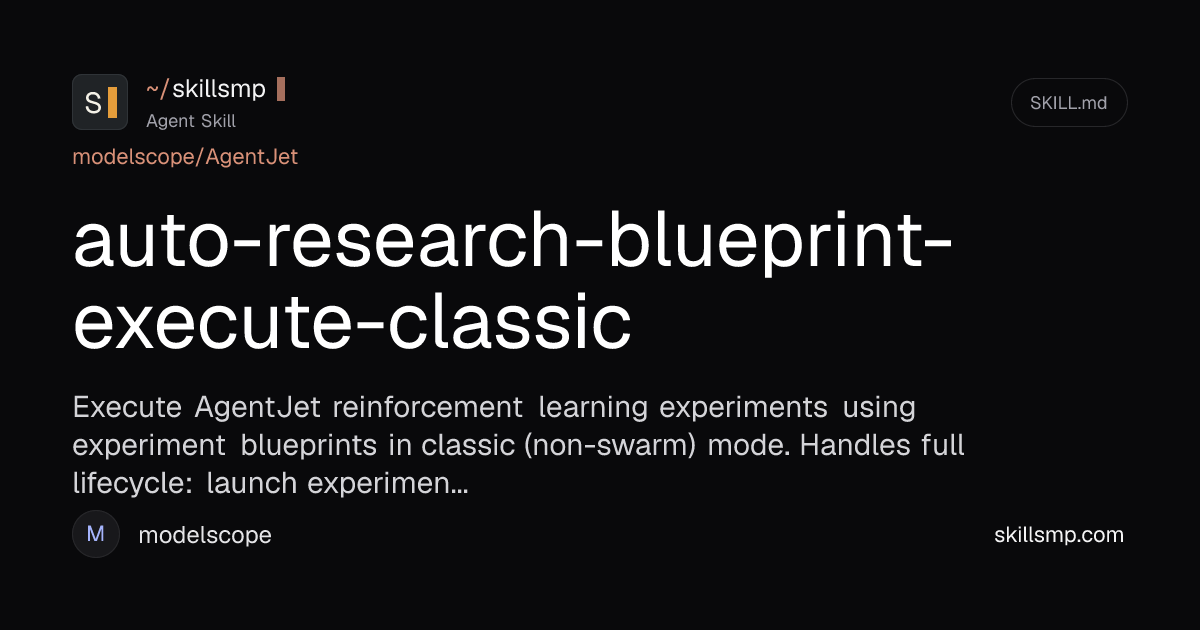 auto-research-blue... - Agent Skill by modelscope | SkillsMP