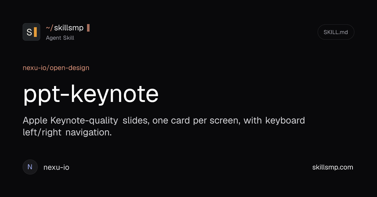 ppt-keynote Agent Skill | SkillsMP