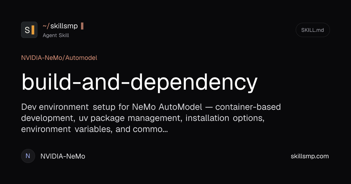 build-and-depen... - Agent Skills for Claude Code & Codex | SkillsMP