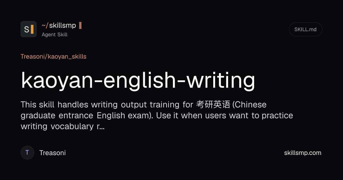 kaoyan-english-writing | Agent Skill | SkillsMP